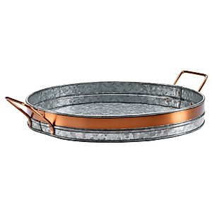 KINDWER Galvanized Indoor/ Outdoor Farmhouse Tray (20x16x4)