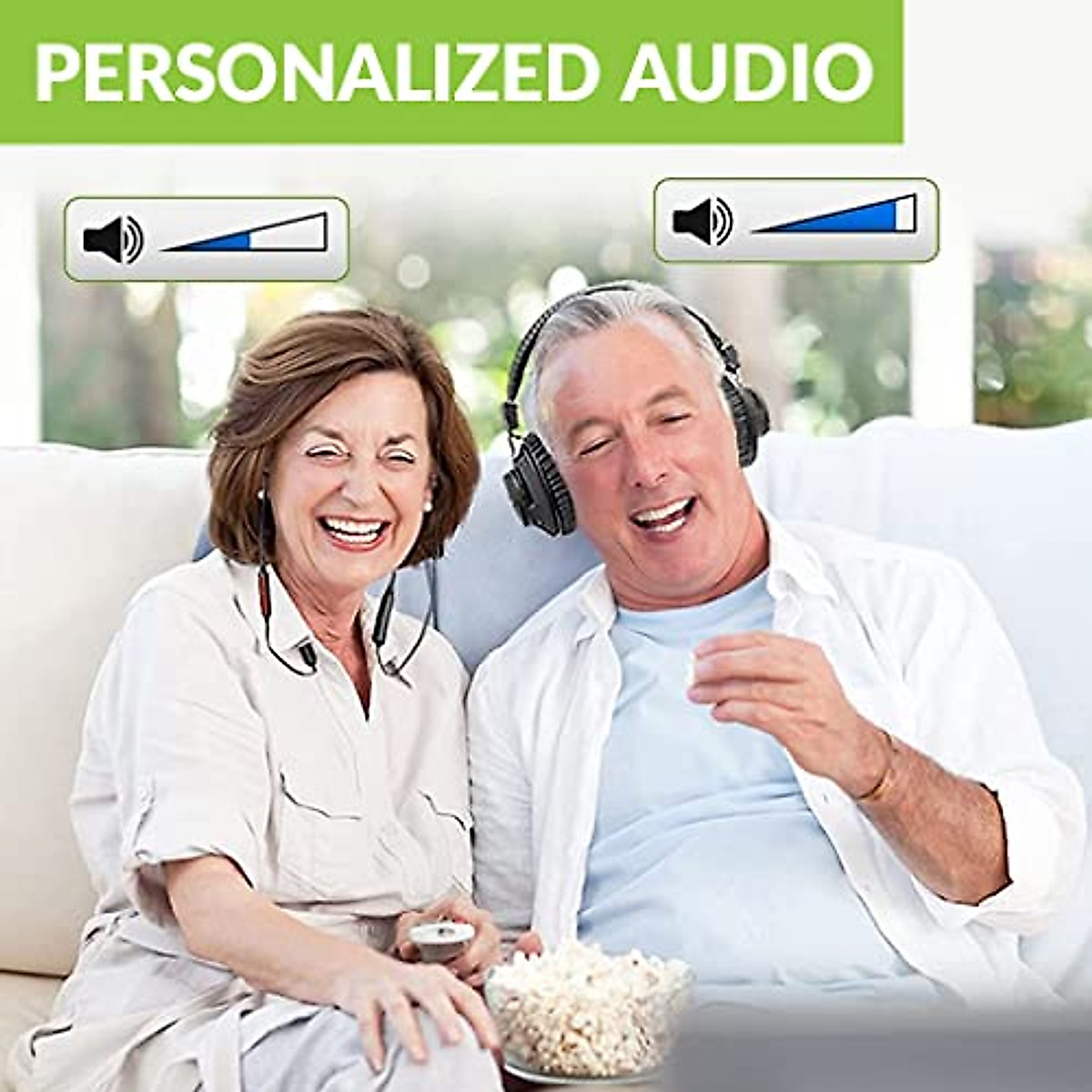 Avantree D4169 Dual Wireless Headphones & Earbuds Set for TV Watching with Bluetooth Transmitter, Personalized Volume Control, Plug-n-Play, No Audio Delay