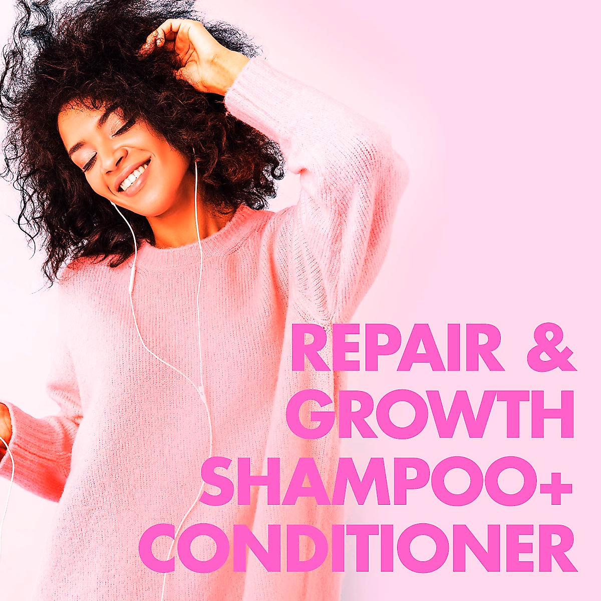 Umberto Giannini Curl Repair Shampoo + Conditioner Set, Vegan & Cruelty Free Repair & Growth Formula with Seaweed, Wheat Bran & Caffeine, 250 ml