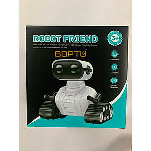 BOPTU Robot Toys, Rechargeable Robot Toy with Remote Control, Music, LED Eyes, Dance Moves, Flexible Head and Arms, Smart Sensing for Kids Boys Girls