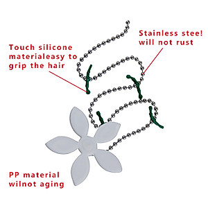 12 Pcs Flower Shape Shower Drain Sink Remover Hair Filter Chain Hook Flower Drain Hair Catcher Drain Clog Protectors Catcher Strainer Hair Snare Easy to Install and Clean for Bathroom Tub
