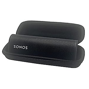 Solvacom Compact Zippered Sonos Roam Travel Case – Zip Up Carrier Storage Box Zipper Bag for Carrying Sonos Roam Portable Bluetooth Speaker (Black)