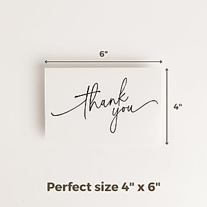 24 Pack Thank You Cards Bulk with Kraft Envelopes and Matching Stickers, 4x6 Inch Minimalist Design | Suitable for Business, Baby Shower, Wedding, Small Business, Graduation, Bridal Shower, Funeral