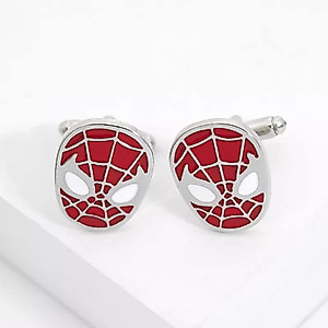 Superhero Cufflinks Wedding/Birthday Set of 5: Iron Man Spiderman Captain America Thor Hulk Marvel Collection