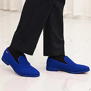 Dirk Dress Shoes for Men Tuxedo Shoes Slip-On Loafer Casual Oxford Shoes Fashion Lightweight Blue
