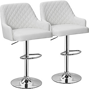 VECELO Adjustable Bar Stools Set of 2, Bar Height Stools for Kitchen Counter