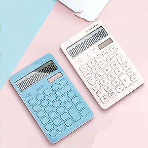 SDFGH Calculator Learning Color Financial Accounting Office Calculator Simple Dual Power Solar 12 Digit Display Calculator (Color : D, Size