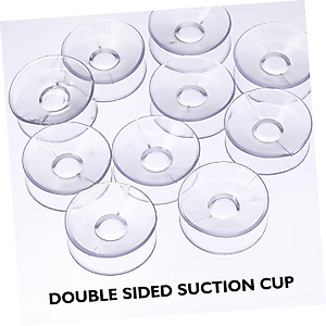 Outanaya 10pcs Clear PVC Plastic Suction Cups Glass Table Suction Cups Suction Cup Hooks for Shower Double Sided Suction Cups Household Windows Heavy Duty Desk Hanger Hook up Table Mat Flat
