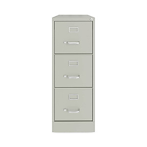 Hirsh 22-in Deep 3 Drawer - Letter Width - Vertical Metal File Cabinet - Light Gray - Commercial Grade - Fully Assembled