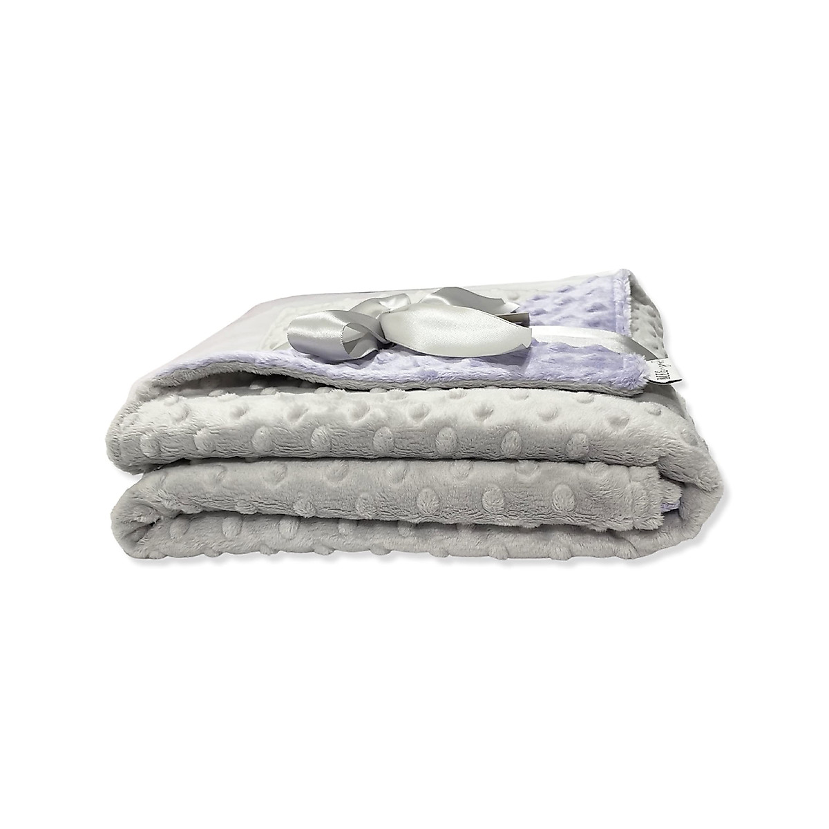 MEG ORIGINAL Lavender & Gray Minky Dot Baby Girl Blanket