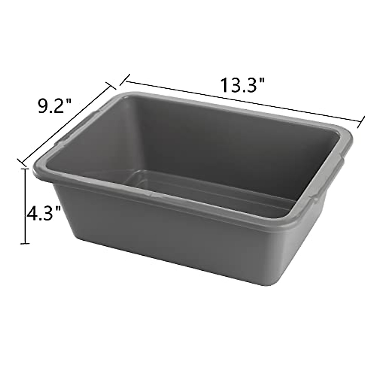 Dicunoy 4 Pack Plastic Bus Tubs, 8L Dish Tubs Food Service Tub, Kitchen Rectangle Wash Dish Basin Pans, Small Meat Lugs, Concrete Cement Mixing Tray, Commercial Tote Box for Home, RV, Camping