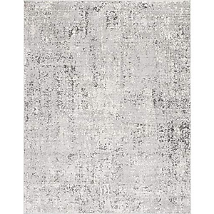 Rugs.com Caspian Collection Area Rug – 4' x 6' Gray Low-Pile Rug Perfect for Entryways, Kitchens, Breakfast Nooks, Accent Pieces