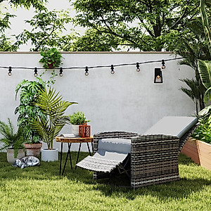 Outsunny Outdoor Wicker Swivel Recliner Chair, Reclining Backrest, Lifting Footrest, 360° Rotating Basic, Water Resistant Cushions for Patio, Grey