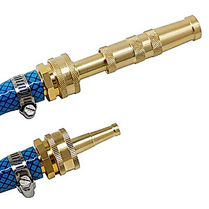 Twinkle Star Solid Brass Heavy Duty Adjustable Twist Hose Nozzle Jet Sweeper Nozzle, TWIS3231