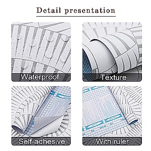 Heroad Brand 17.3"x118" Peel and Stick Wallpaper White Circle Wallpaper Modern Geometric Wallpaper White Contact Paper for Cabinets Waterproof Self Adhesive Removable Wallpaper Thicken Retro Wallpaper