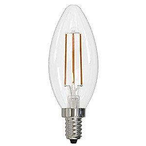 Bulbrite Item 776856, LED Filament Candelabra Light Bulb, 4.5 Watt, 2700K, for Use in Chandeliers and Sconces, Fully Dimmable, 40 Watt Incandescent Equivalent (Pack of 10)