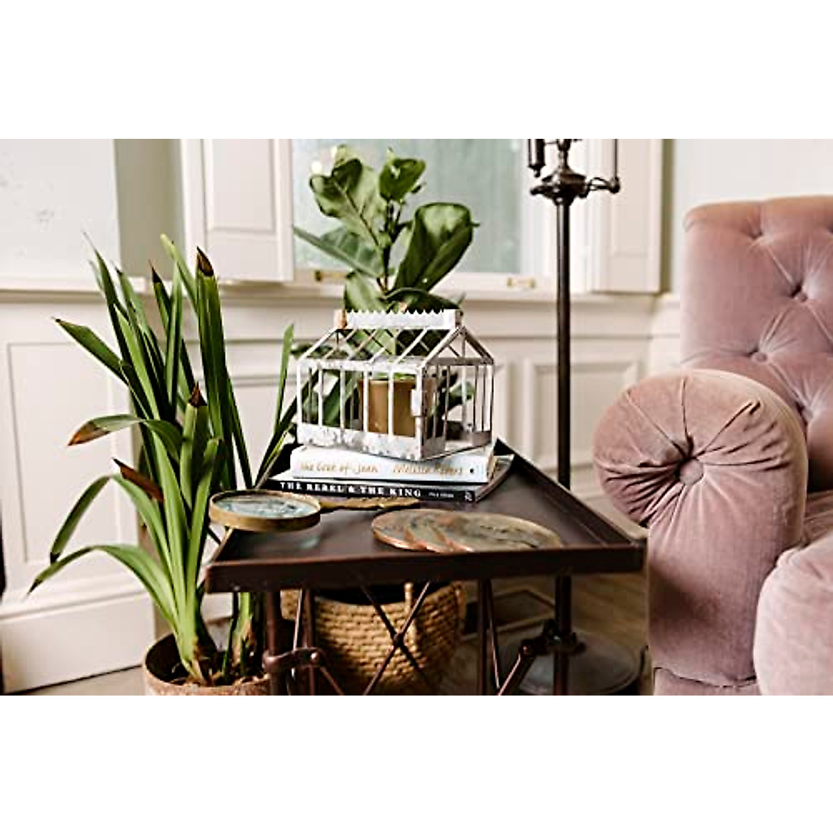 Creative Co-op Bronze Metal Rectangle Table, 20",DA0124