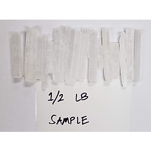 MINERALUNIVERSE 1/2 Lb Selenite Sticks Small - Selenite Wands for Crystal Healing - Natural Healing Crystal Stones for Wicca and Reiki