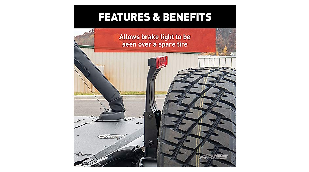 ARIES 256TBL Tire Carrier Brake Light Extension for Jeep