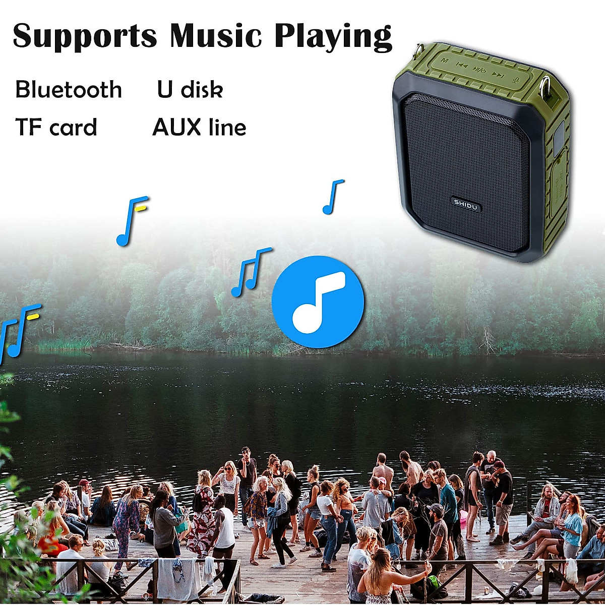 YOCEWECA Voice Amplifier with Wireless Headset Mic - 18W 4400mAh Rechargeable Mini Pa System, Bluetooth 4.2, Waterproof IPX5 Portable Speaker for Teacher, Outdoors