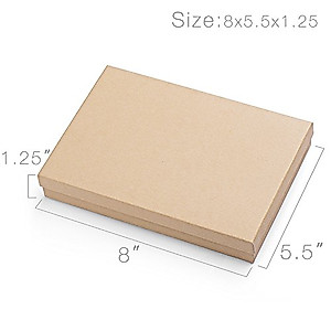 MESHA Cardboard Paper Box for Jewelry and Gift 8x5.5x1.25 Inch Thick White Paper Box With Cotton Lining (Brown-10Pcs)