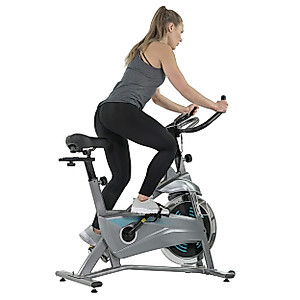 EFITMENT Indoor Cycling Bike, Magnetic Resistance Belt Drive Exercise Stationary Cycle w/ Digital Monitor, Pulse Grips, Ipad/Tablet Holder, Chromed Flywheel