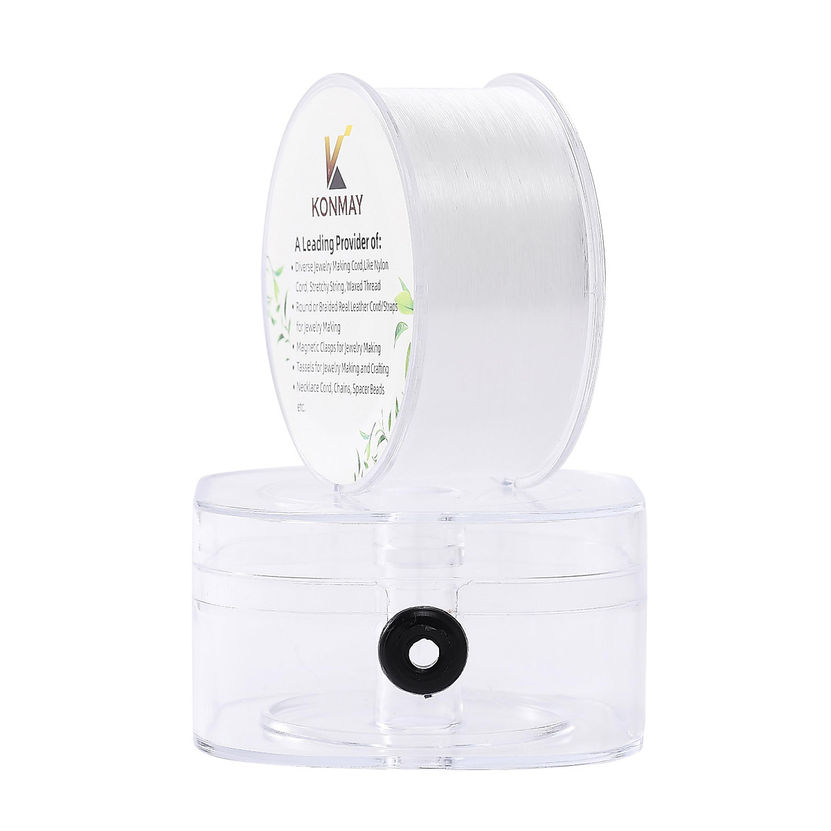 KONMAY Clear Seed Beads Thread, 340 Yards 0.3mm Monofilament Nylon Beading Thread, Invisible Craft String Thread for Hanging Ornaments, Crafting, Balloon Arch, Beading and Jewelry Making