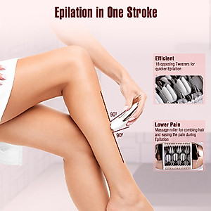 Epilator for Women - 3 in 1 Epilators Hair Removal for Women with Lady Shaver and Callus Remover, Electric Tweezers Face Hair Remover for Legs, Bikini, Arms