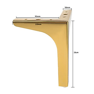 Enkman Set of 4 Metal Furniture Sofa Legs, 4 inches DIY Replacement for Dresser Couch Cabinet Sofa Bed Loveseat Ottoman, Including Screws (6 Inch, Gold)