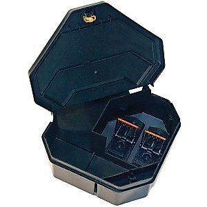 JT EATON 904 Gold Key Rat Depot Plastic Heavy Duty Tamper Resistant Bait Station with Solid Lid, 11-3/8" Length x 10-1/4" Width x 3-1/2" Height (Case of 6)