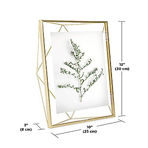 Umbra Prisma Picture Frame, 8x10 Photo Display for Desk or Wall, Brass