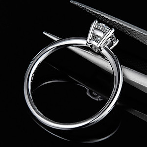 VIKI LYNN 1ct Moissanite Ring Oval-cut Sterling Silver Wedding Engagement Anniversary Thin Band Ring for Women