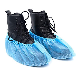 Disposable Boot & Shoe Covers 100 Pairs (200 Pack) Non Slip Durable Large Size Fits Virtually Most Shoes