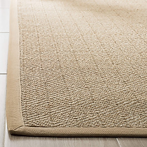 SAFAVIEH Natural Fiber Collection Area Rug - 8' x 10', Natural & Beige, Border Sisal Design, Easy Care, Ideal for High Traffic Areas in Living Room, Bedroom (NF151B)