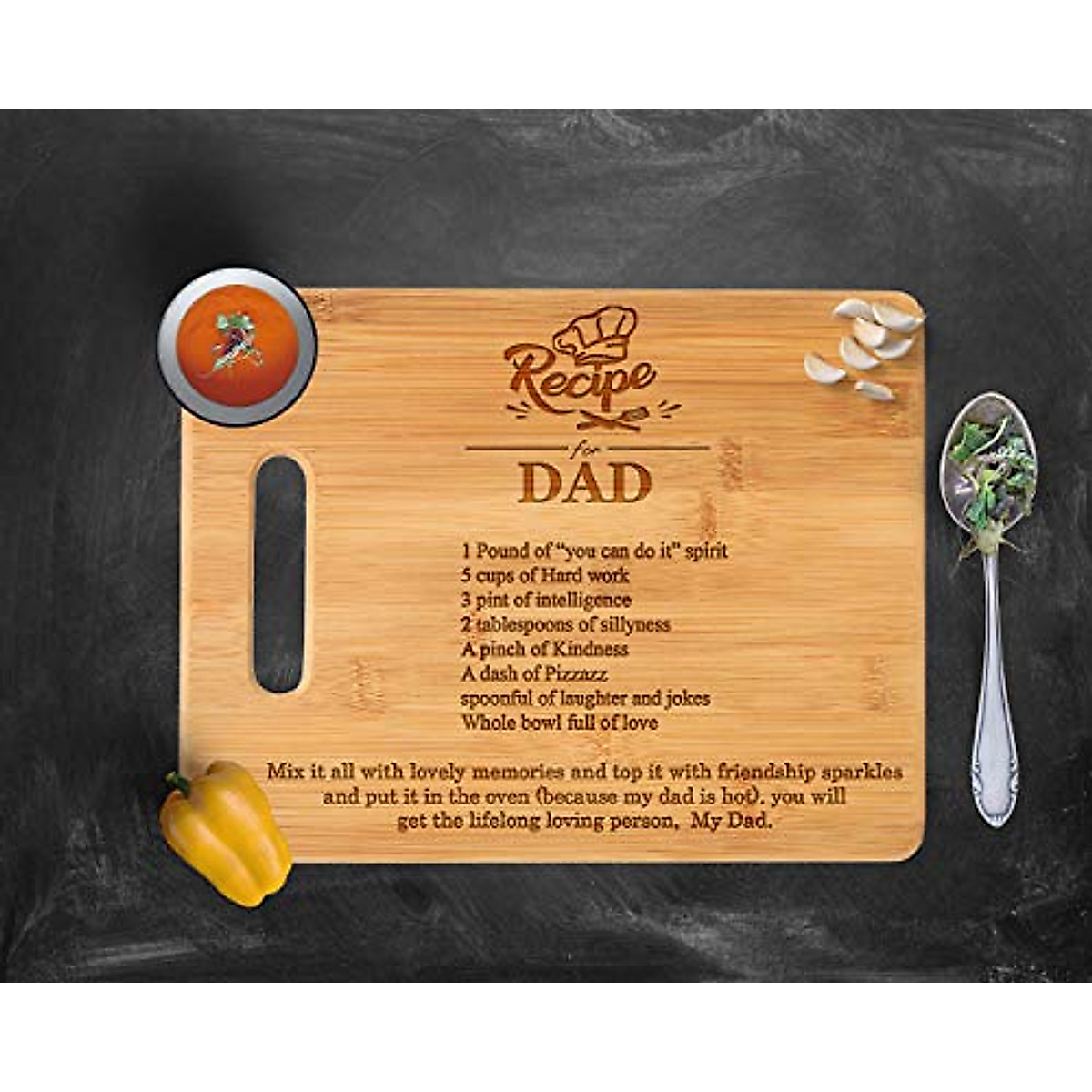 Dad's Recipe Cutting board, gift for dad, Dad's kitchen, Dad's cutting board, personalized cutting board, Christmas Gift For Dad