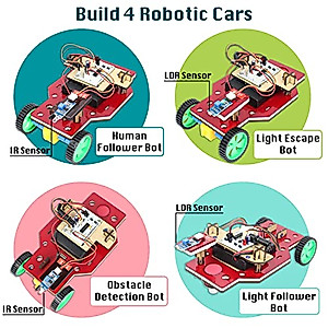 ButterflyEdufields STEM Robotics Projects Kit 10in1 Robots with Sensors for Ages 8-12 Electronics Engineering Kit with Circuit Board for Kids | Homeschooling | 50+ Parts