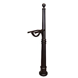 Special Lite Ashland Mailbox Post - Black Cast Aluminum Post for Curbside Mailbox - SPK-600-BLK
