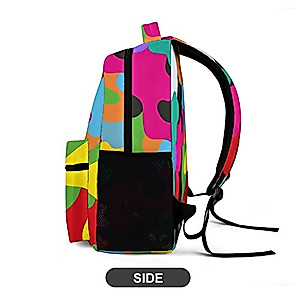 MIGAIUOI Bright Camouflage Backpack Cute Backpacks Casual Daypack Large Capacity Travel Backpack Bag