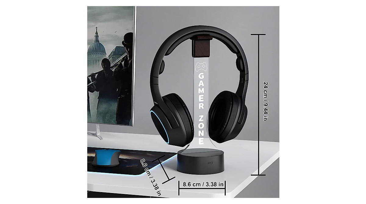 YuanDian Light Up Headphone Stand - RGB Gamer Desk Accessory