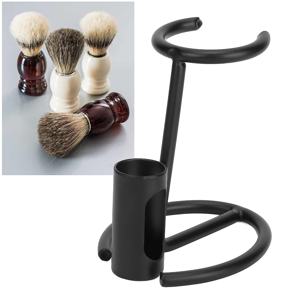 Shaving Brush Stand Metal Alloy Shaving Accessories Men's Beauty Care Supplies Storage Rack Suitable for Bathroom Bedroom Decorative