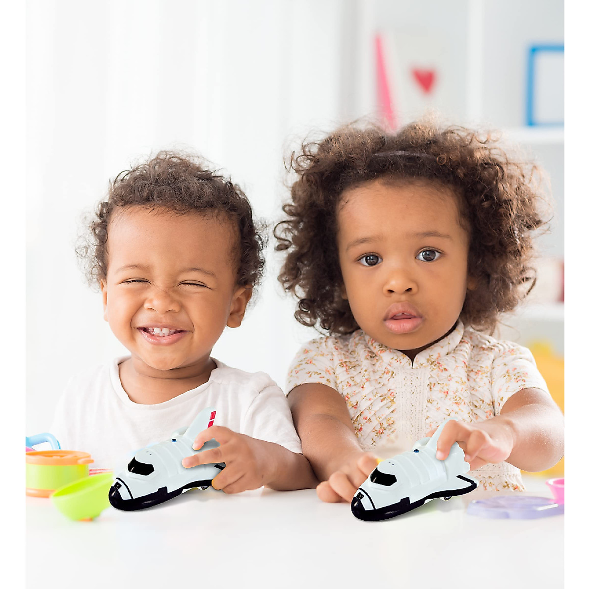 DolliBu Space Shuttle Bath Buddy Squirter - Floating Space Shuttle Rubber Bath Toy, Fun Water Squirting Bathtime Play for Toddlers, Space Plane Toy for Bathtub, Beach, & Pool for Girls & Boys 3 Inch