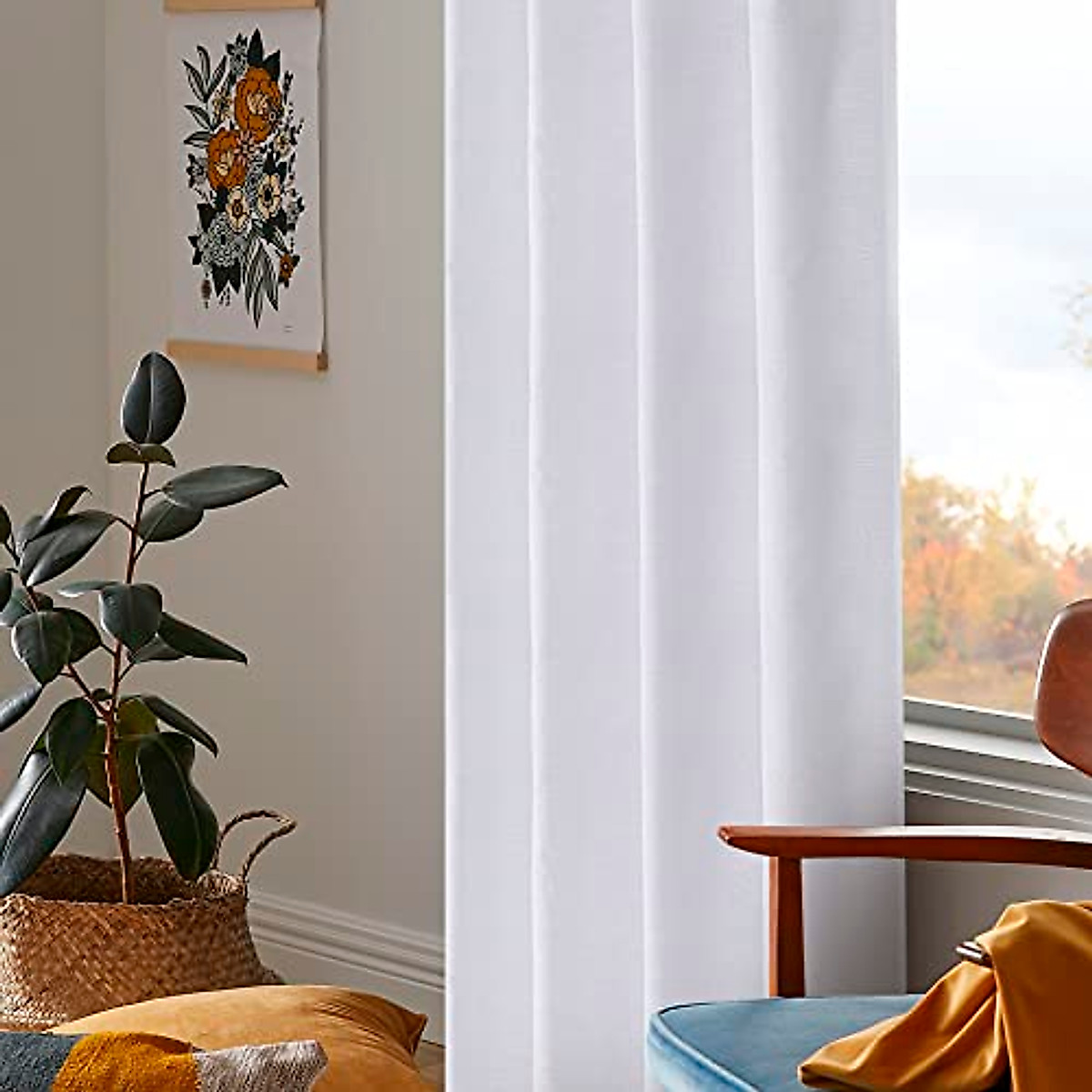 96 inch Curtains,White Cotton Curtains,White Curtains, Curtains & Drapes,Drapes,Farmhouse Curtains for Living room,Tab Top Curtains,Curtains Tab Top,Living room Curtains,White Curtains Long-50x96