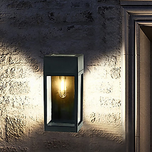 Lxcom Lighting Solar Wall Light Outdoor Solar Deck Lights Solar Powered LED Wall Light Lantern Waterproof Wall Sconce Decorative Solar Fence Lights for Home Garden Lawn, Warm White