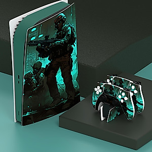 PlayVital Fearlessness Full Set Skin Decal for ps5 Console Digital Edition, Sticker Vinyl Decal Cover for ps5 Controller & Charging Station & Headset & Media Remote