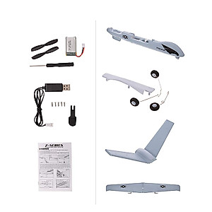 GoolRC Z51 Predator RC Plane, 2.4Ghz 2 Channels Remote Control Airplane with 3-Axis Gyro, Foam Hand Throwing RC Aircraft Glider with 660mm Wingspan, DIY Kit Toys for Kids Beginners