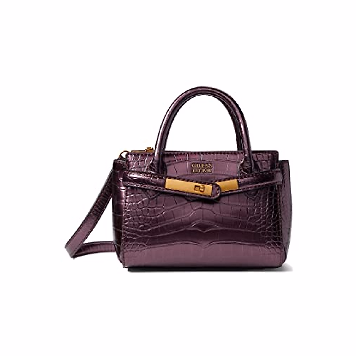 GUESS Enisa Mini Satchel Plum One Size