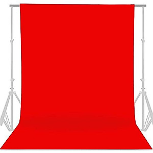 GFCC 8FTX10FT Red Backdrop Background for Photography Photo Booth Backdrop for Photoshoot Background Screen Video Recording Parties Curtain
