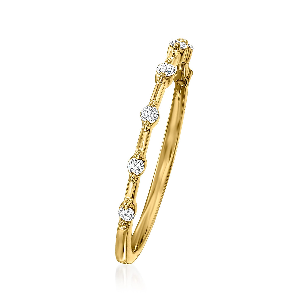 Ross-Simons RS Pure 0.10 ct. t.w. Diamond Station Ring in 14kt Yellow Gold. Size 10