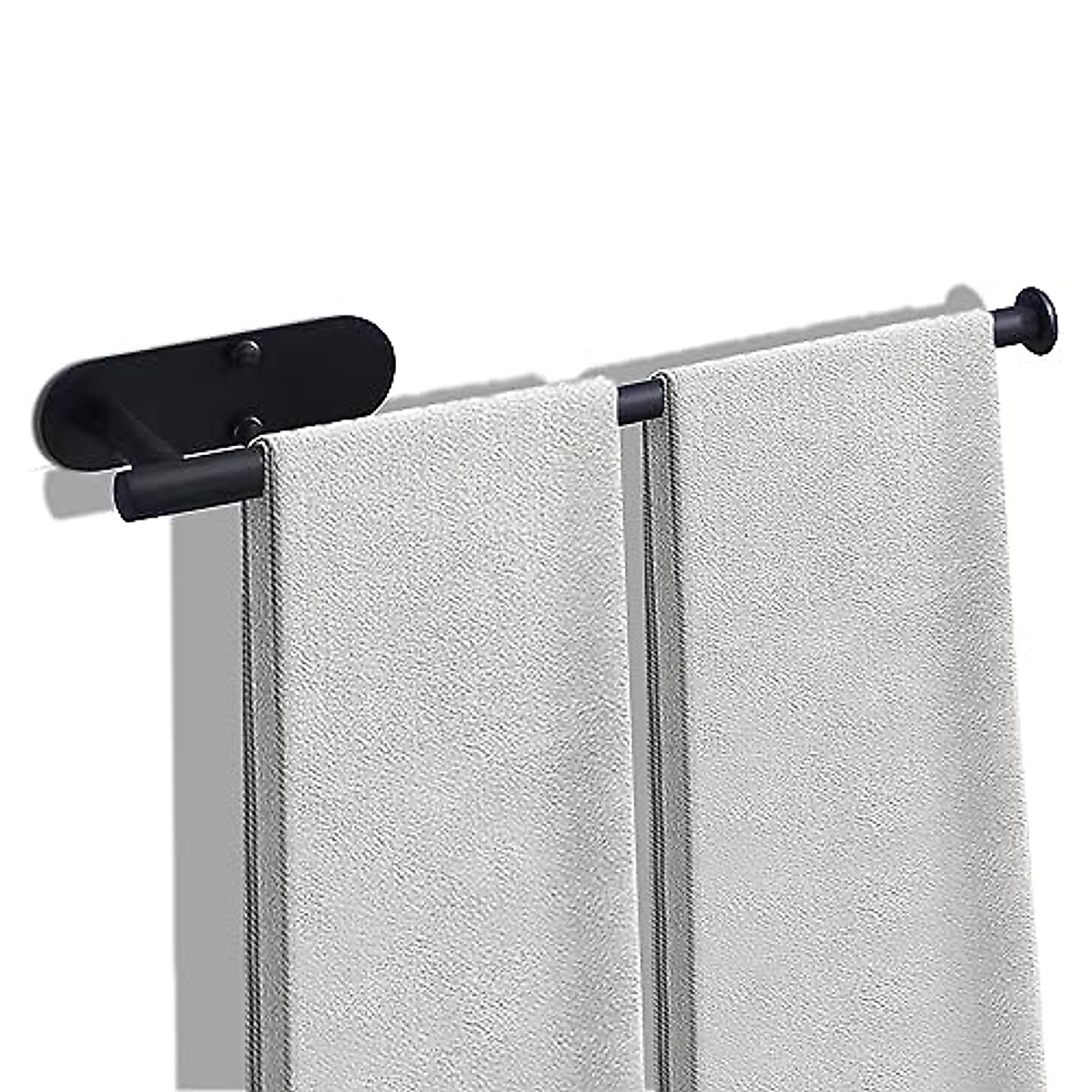 Adhesive Hand Towel Rack,Black No Drilling Stick on Wall Hand Towel Bar, SUS 304 Stainless Steel Hand Towel Rod, Kitchen Towel Holder self Adhesive