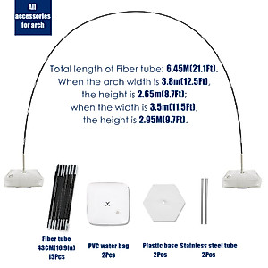 Large Balloon Arch kit with Heavy Base,Great BirthdayChristmasNew Years Eve Party Decorations/Supplies,Used to make a 8.5FT Tall &12.5Ft Wide(adjustable) Balloon Garland